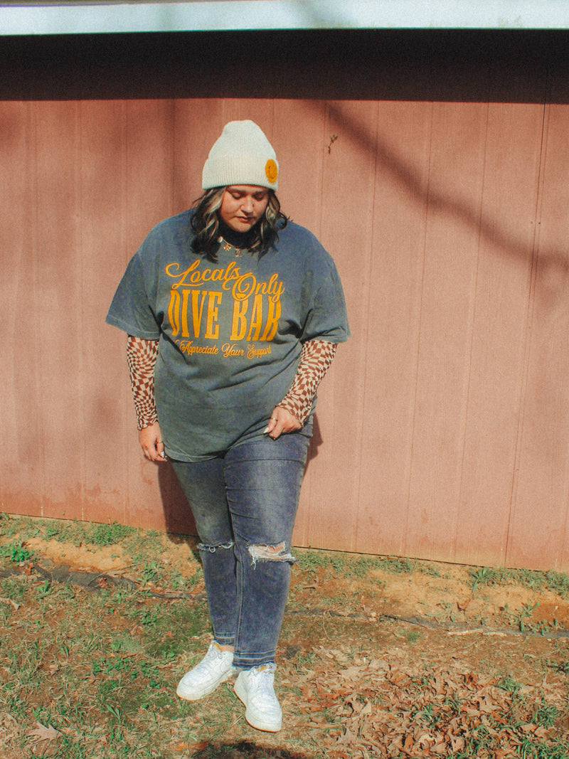 Locals Only Dive Bar, Western Oversized TShirt – Evie Marie’s