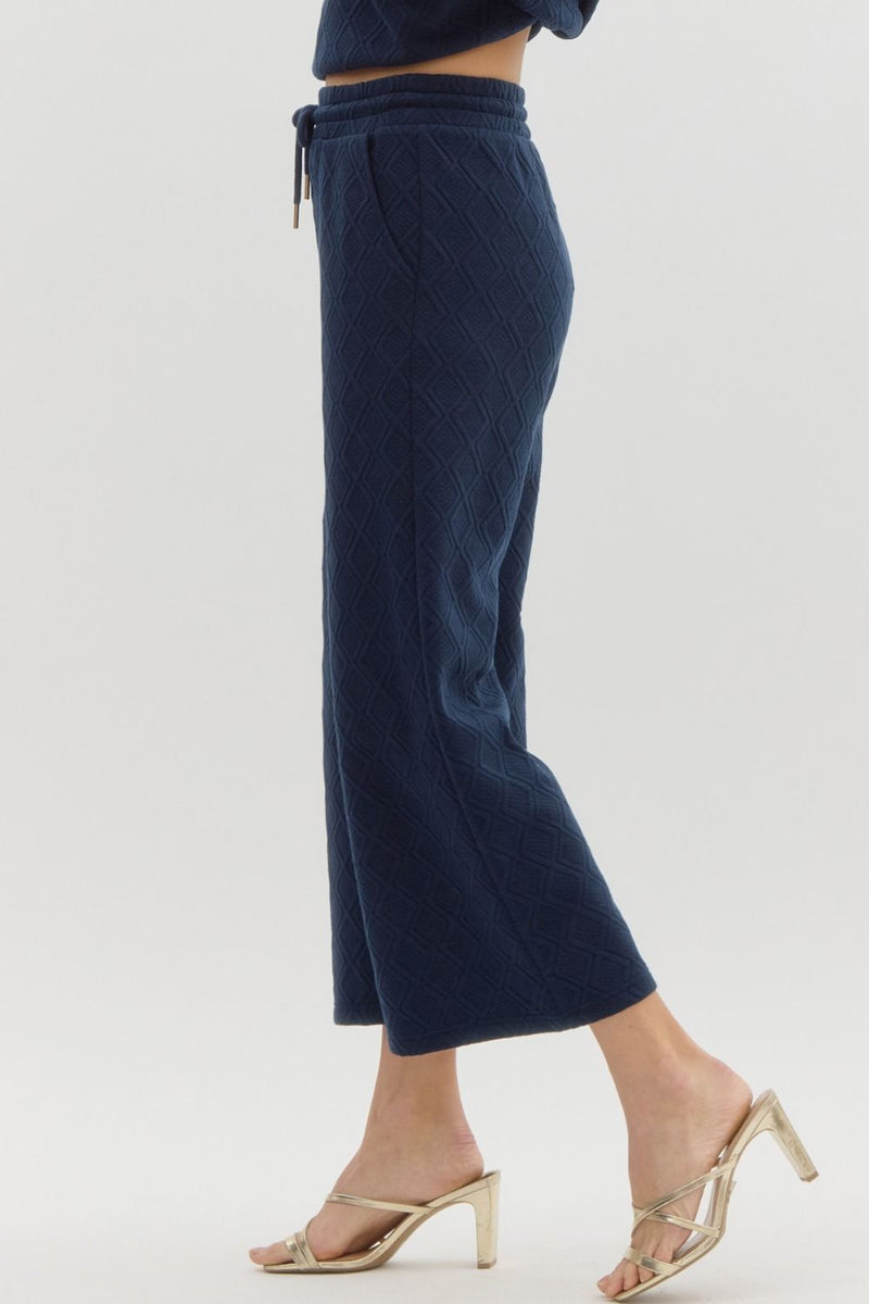 Navy Embossed Pants – Evie Marie’s